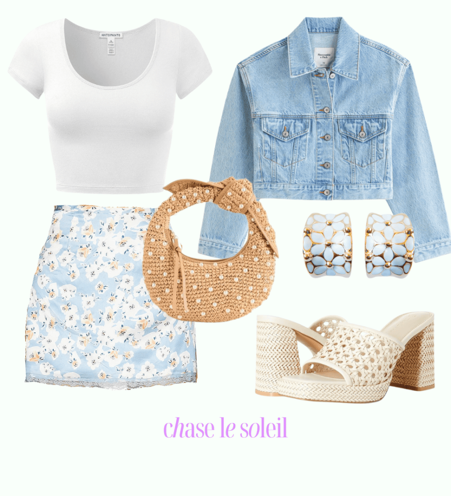 Spring Outfit Inspo: Breezy Blue Floral Miniskirt